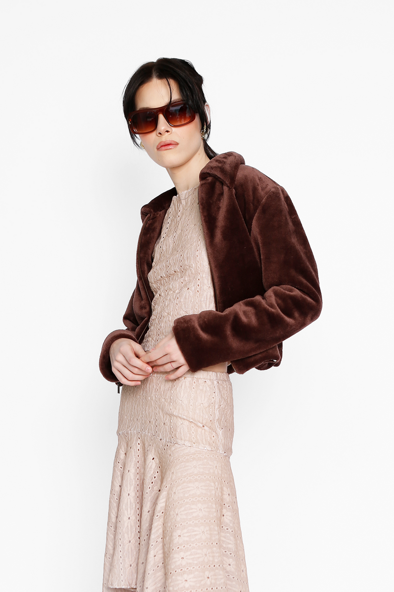 The Fuzzy Jacket in Brown– Seasonal